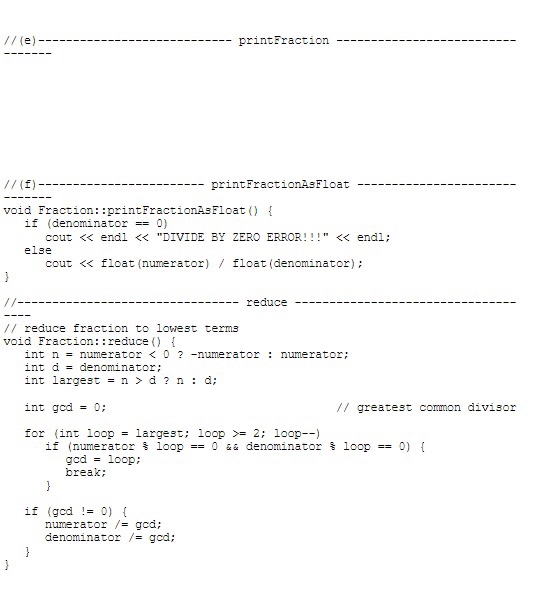 Solved Create a class called Fraction for performing | Chegg.com