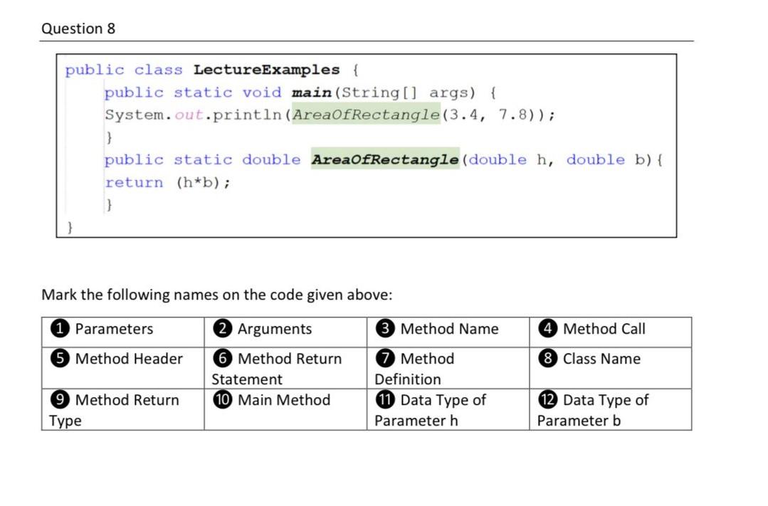 Solved public class Lectureexamples \{ public static void | Chegg.com