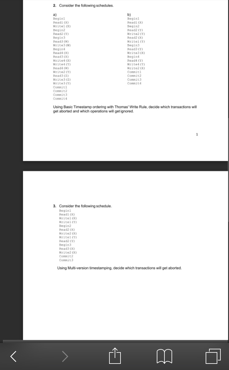 2-Using Basic Timestamp ordering with Thomas's Write | Chegg.com 2-Using Basic Timestamp ordering with Thomas's Write | Chegg.com