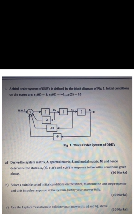 1. A third order system of ODEs is defined by the | Chegg.com