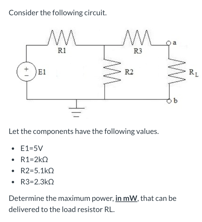 Solved Consider the following circuit. R1 R3 +1 E1 R2 RI b | Chegg.com