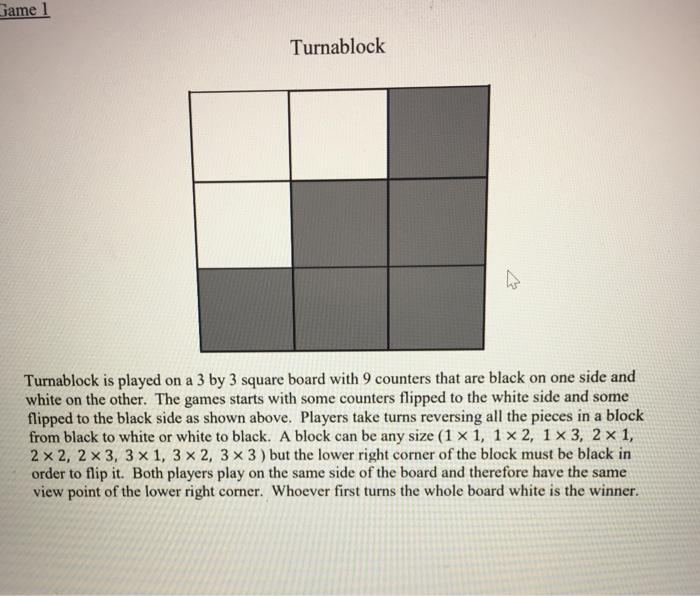 Solved Turnablock is played on a 3 by 3 square board with 9 | Chegg.com