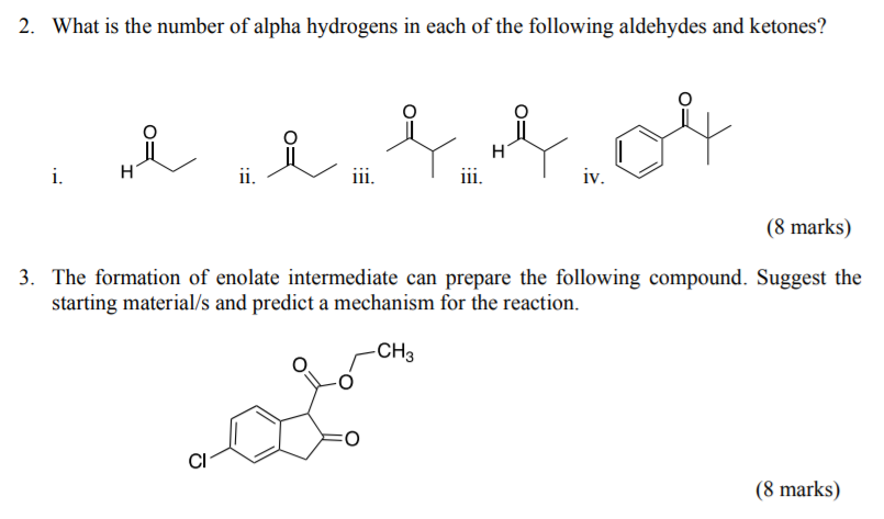 Solved 2. What is the number of alpha hydrogens in each of | Chegg.com