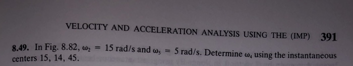 Solved VELOCITY AND ACCELERATION ANALYSIS USING THE (IMP) | Chegg.com