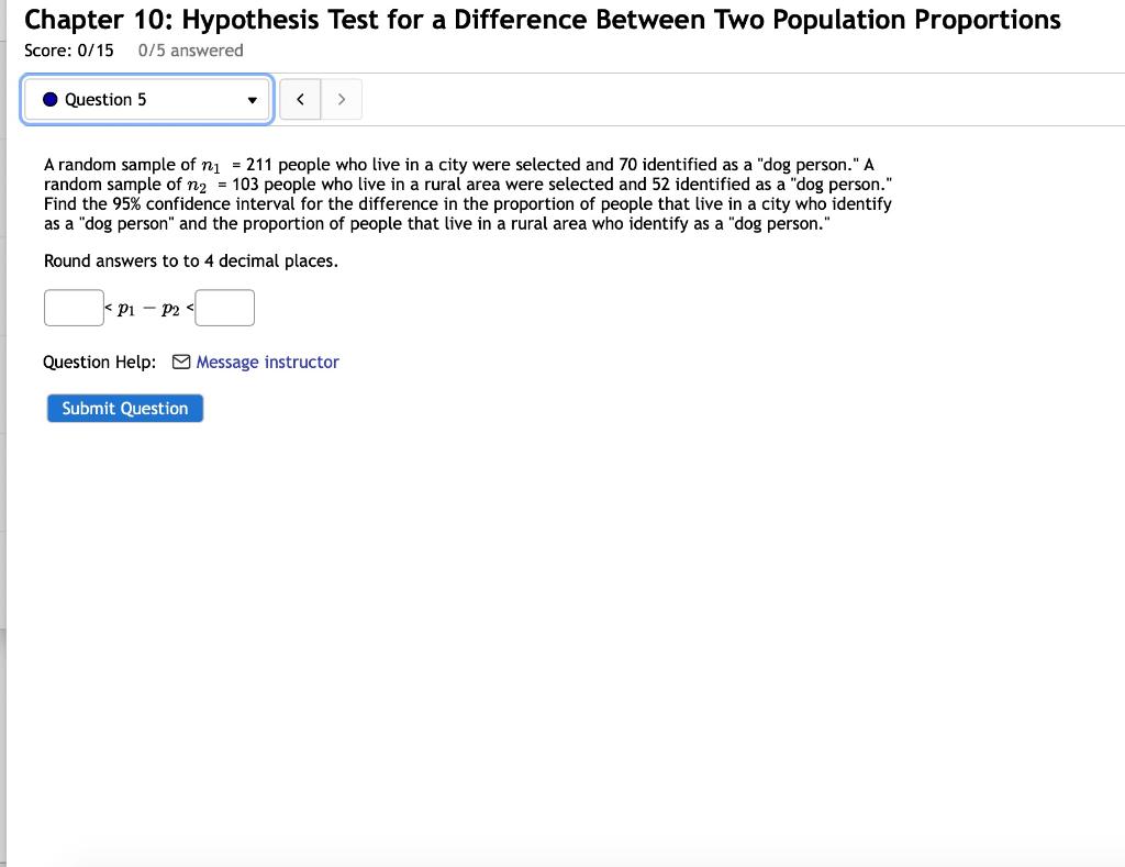 Solved Chapter 10 Hypothesis Test For A Difference Between 0511