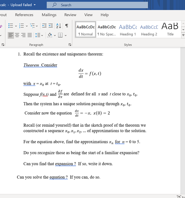 Solved calc - Upload Failed Search wout References Mailings | Chegg.com