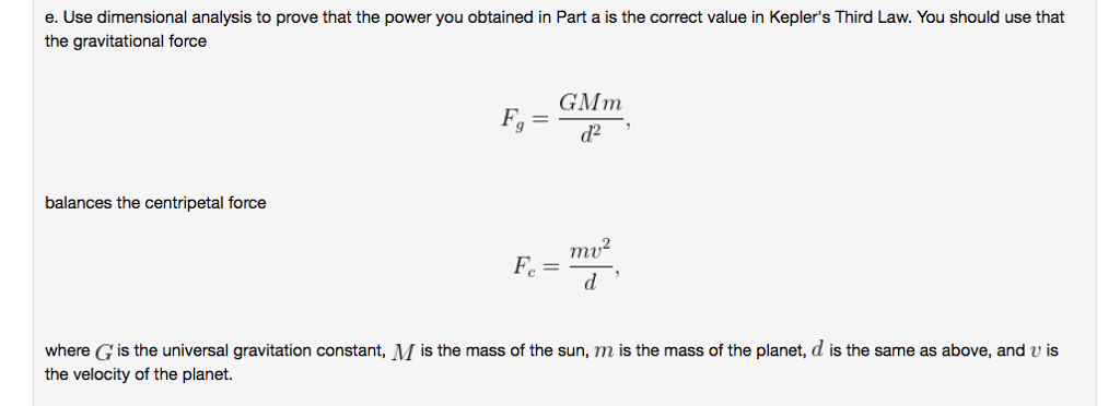 Solved e. Use dimensional analysis to prove that the power | Chegg.com