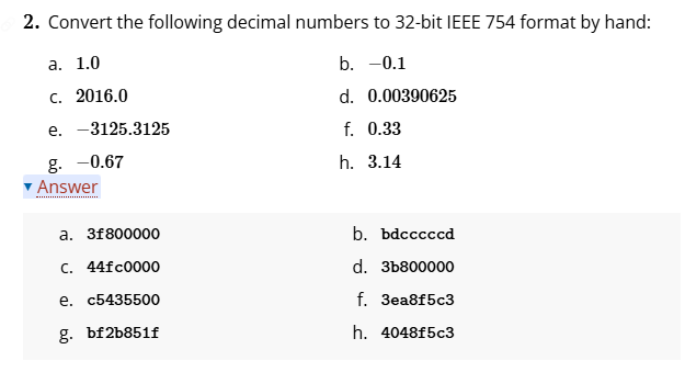 Solved Show me how to convert the following decimal numbers | Chegg.com