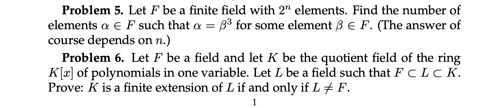 Solved a Problem 5. Let F be a finite field with 2» | Chegg.com