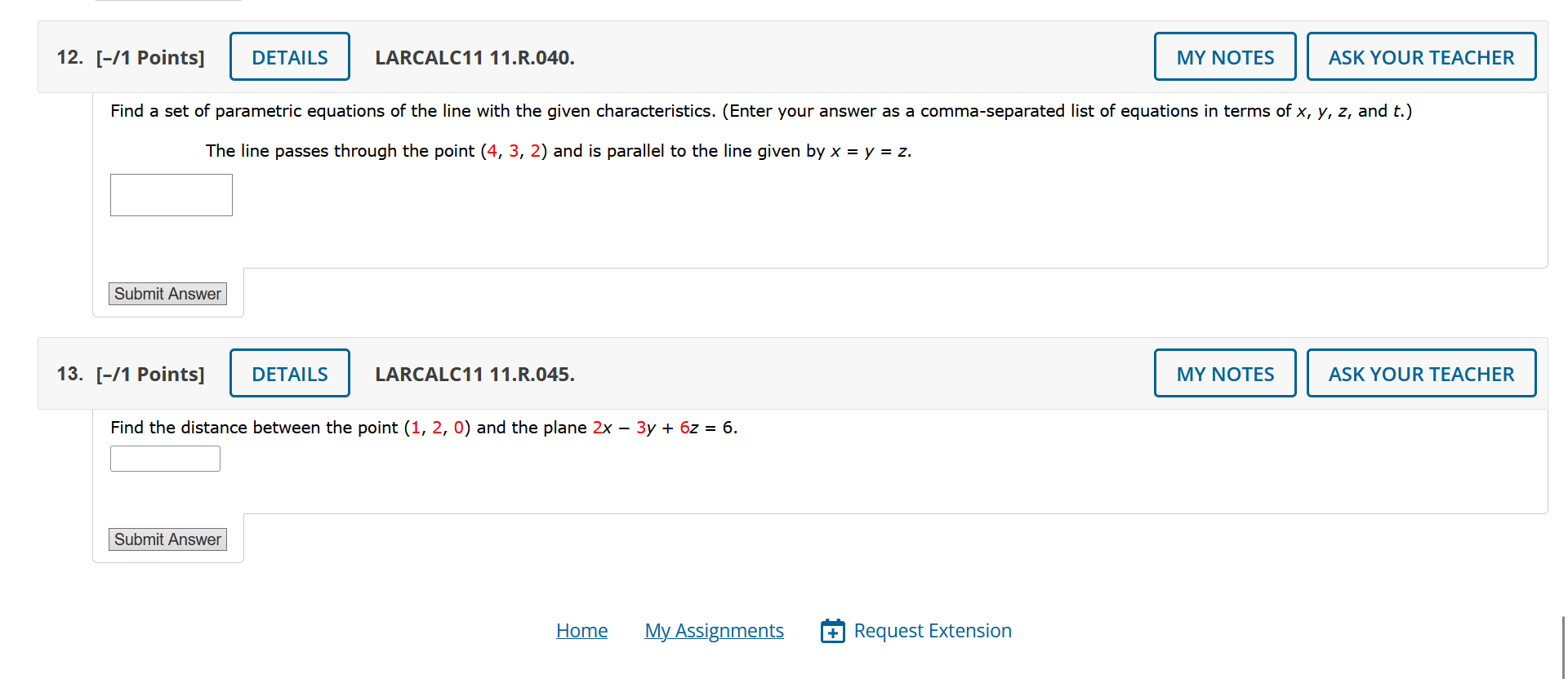 Solved [-/1 Points] LARCALC11 11.R.040. Find a set of | Chegg.com
