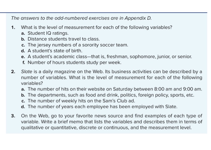 Solved The Answers To The Odd Numbered Exercises Are In 