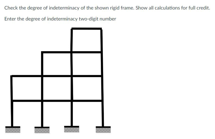 Solved Check the degree of indeterminacy of the shown rigid | Chegg.com