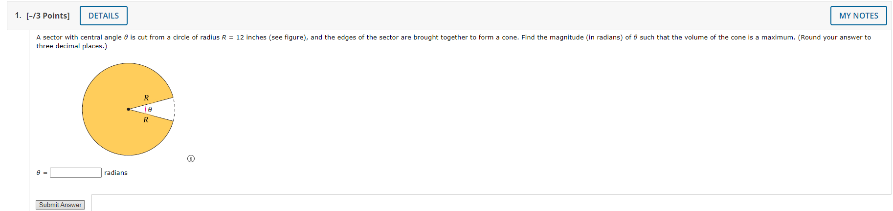 Solved three decimal places.) 6 radians | Chegg.com