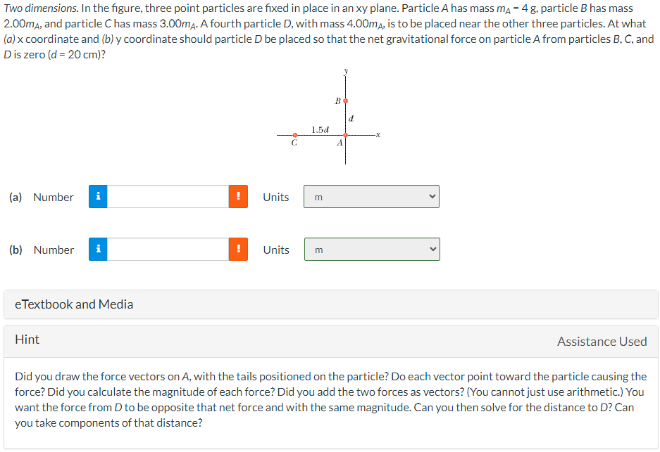 Solved Two dimensions. In the figure, three point particles | Chegg.com