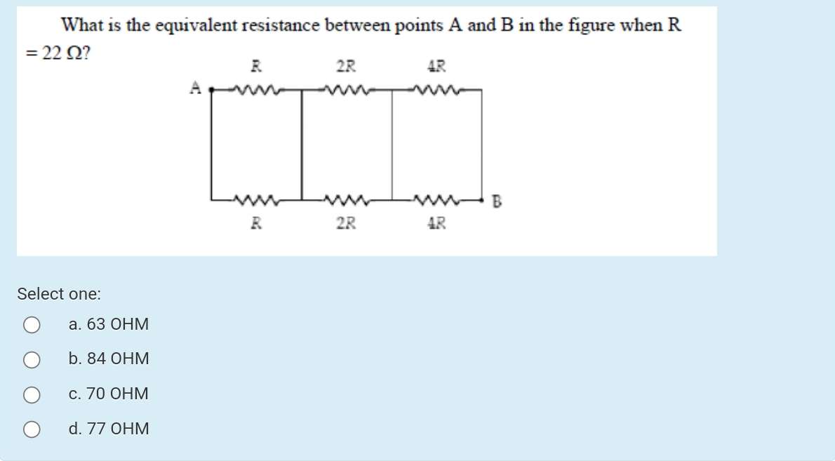 Solved What is the equivalent resistance between points A | Chegg.com