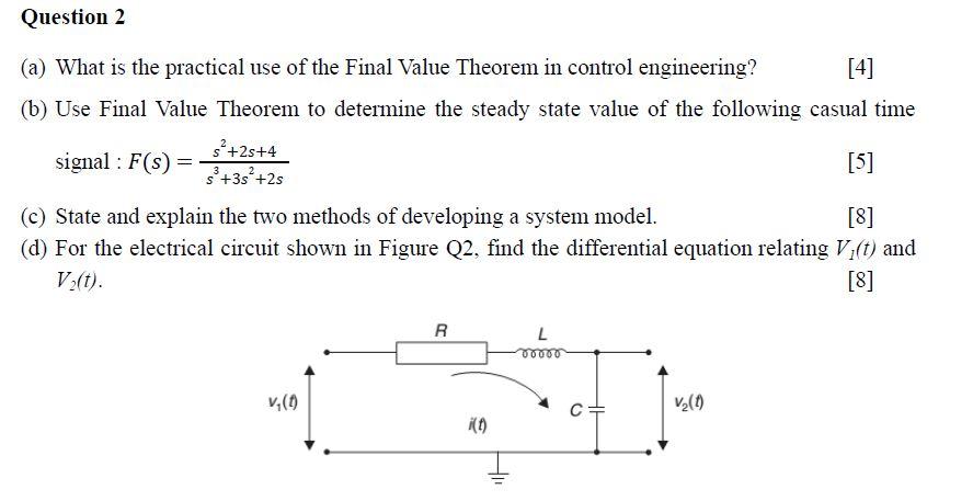 Solved Question 2 (a) What is the practical use of the Final | Chegg.com