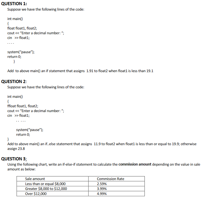 Solved QUESTION 1: Suppose we have the following lines of | Chegg.com