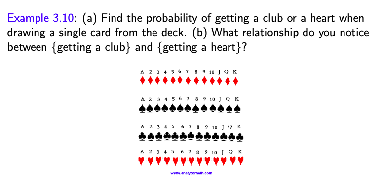 Solved Example 3.10: (a) Find the probability of getting a | Chegg.com