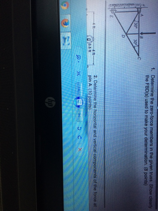 Solved Determine the zero-force members in the given truss. | Chegg.com
