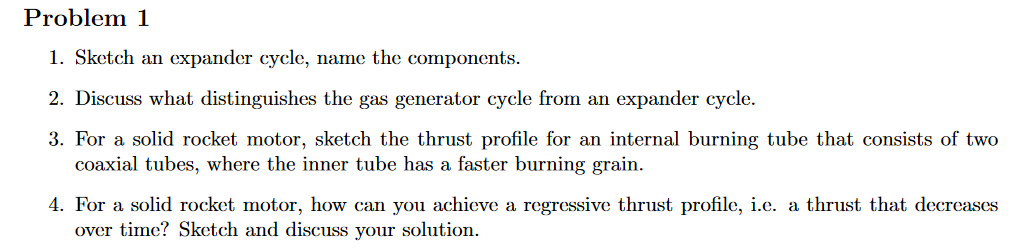 Solved Problem 1 1. Sketch an expander cycle, name the | Chegg.com