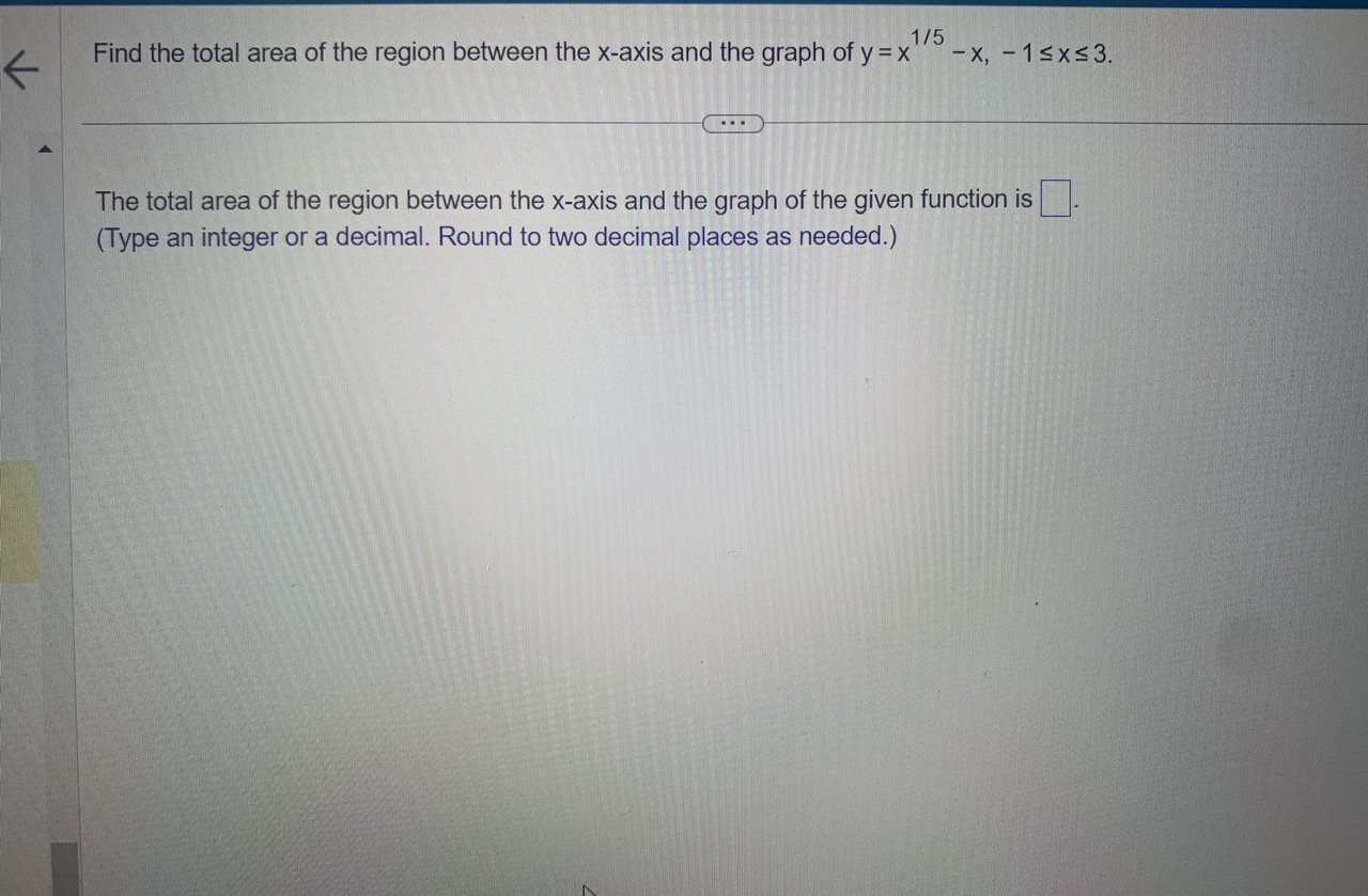 Solved Find the total area of the region between the x-axis | Chegg.com