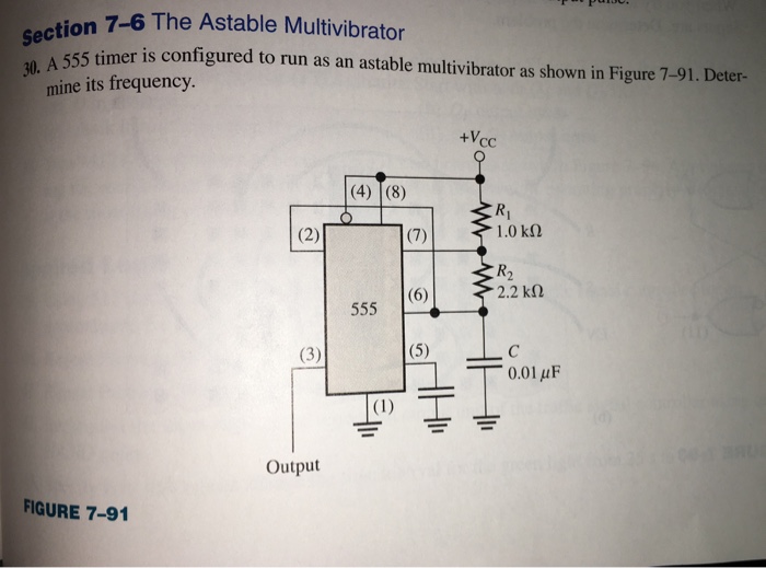 Solved A 555 timer is configured to run as an astable | Chegg.com