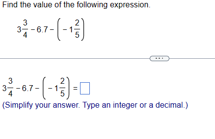 Solved Find the value of the following expression. | Chegg.com