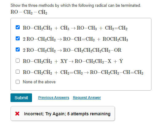 Solved Show the three methods by which the following radical | Chegg.com