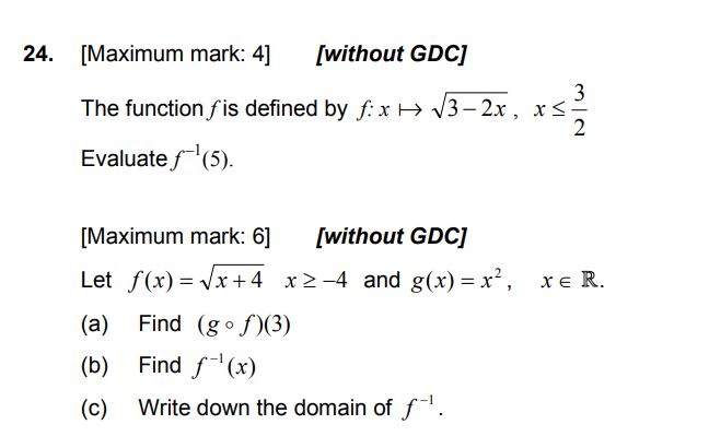 Solved [Maximum mark: 4] [without GDC] [WoThe function f ﻿is | Chegg.com