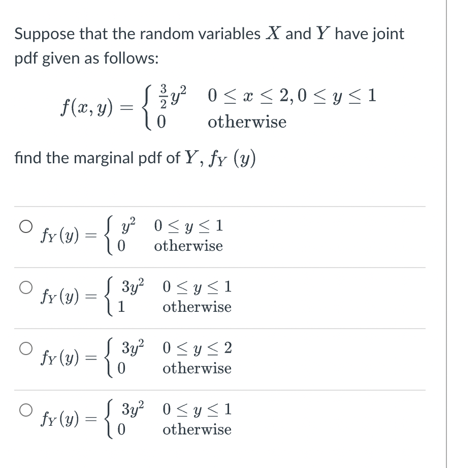 Solved Suppose that the random variables X and Y have joint | Chegg.com