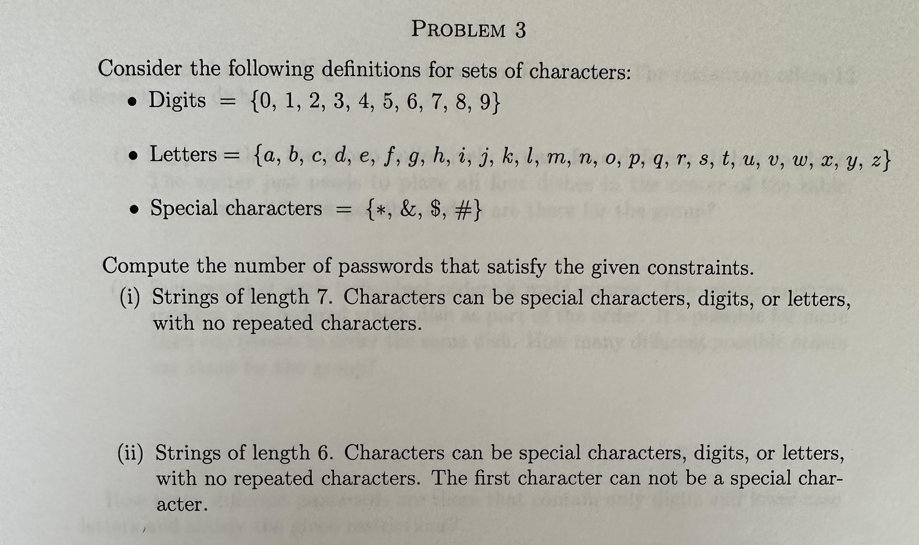 Solved Problem 3Consider the following definitions for sets | Chegg.com