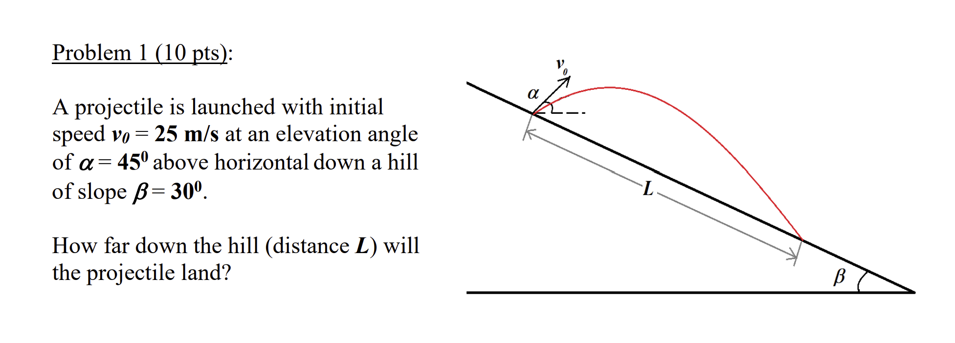 Solved A projectile is launched with initial speed v0=25m/s | Chegg.com