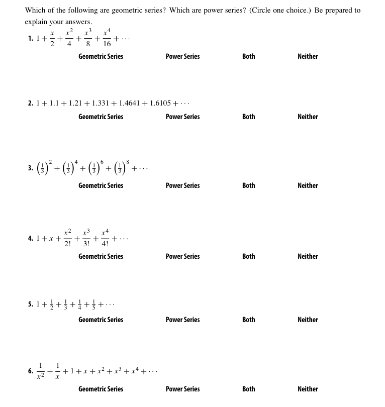 Solved Which of the following are geometric series? Which | Chegg.com