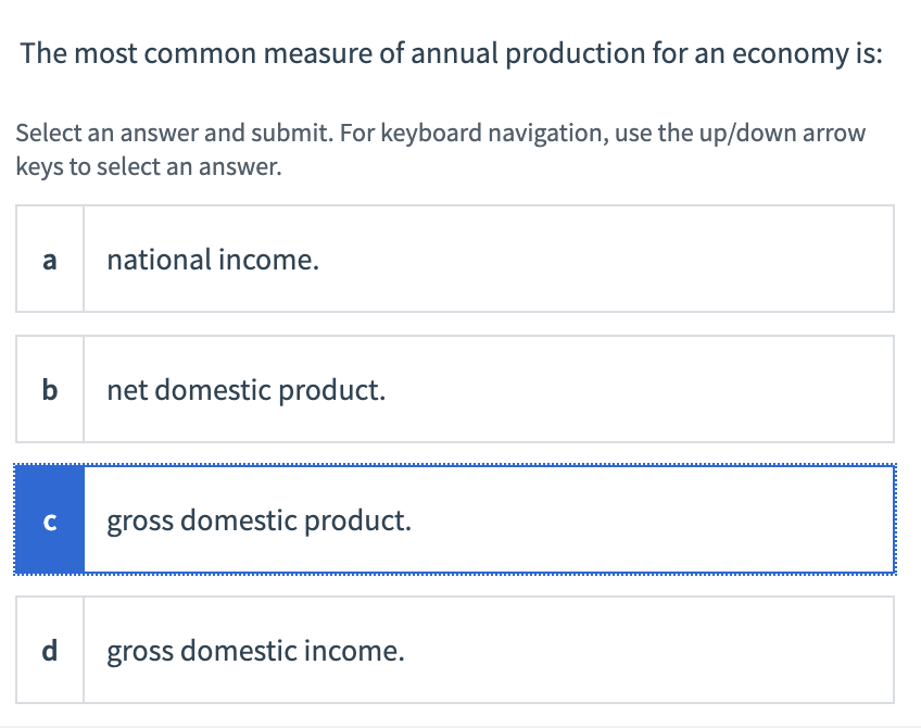 Solved The most common measure of annual production for an | Chegg.com