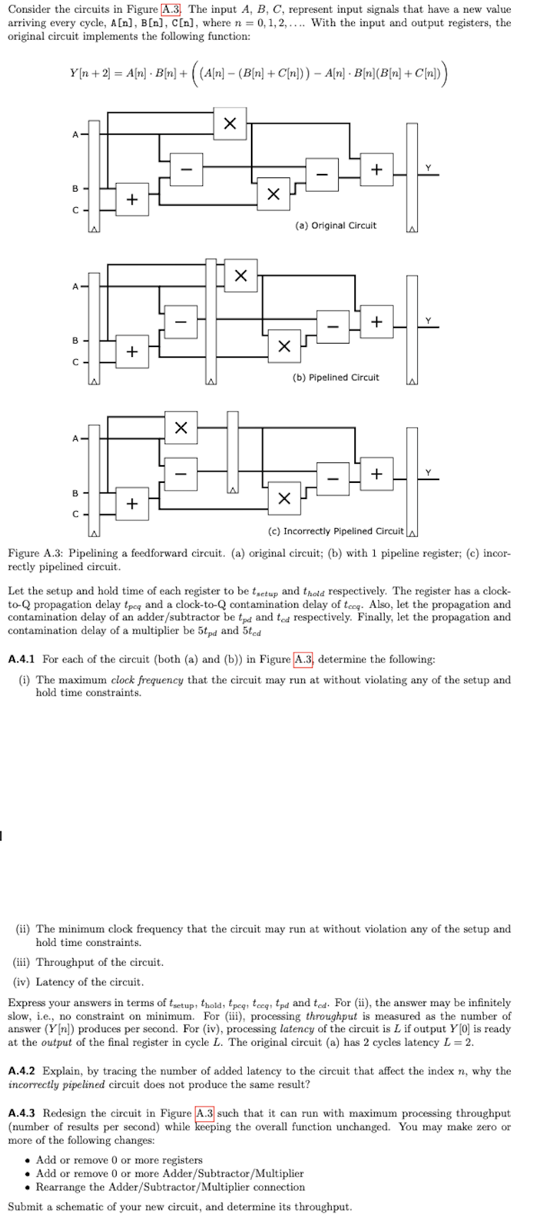 Solved Consider the circuits in Figure A.3. The input A,B,C, | Chegg.com