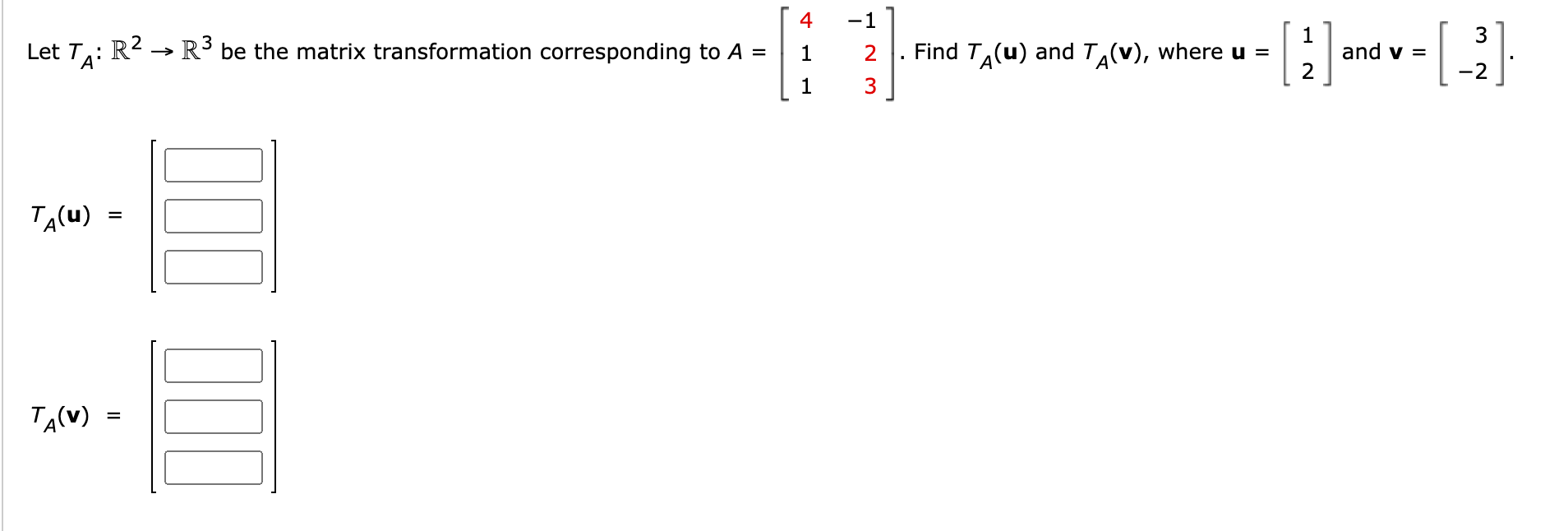 Solved 4 - 1 Let TA R2 → R2 be the matrix transformation | Chegg.com