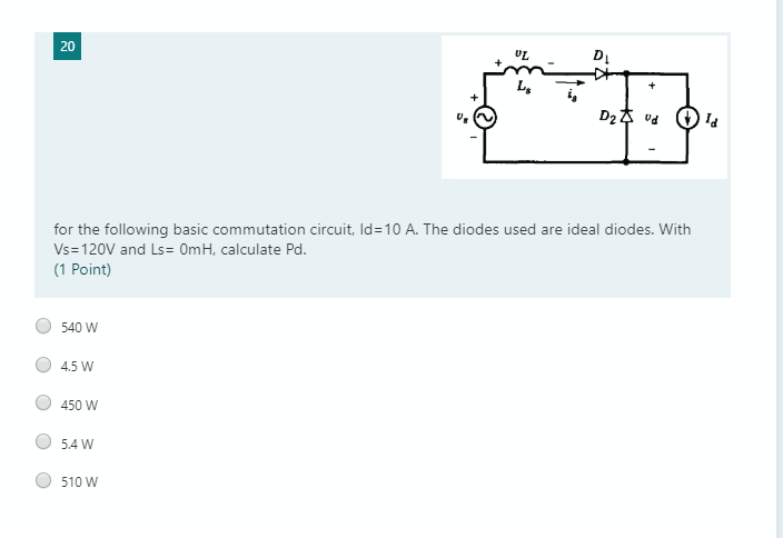 Solved 20 UL D L + D2 ud for the following basic commutation | Chegg.com