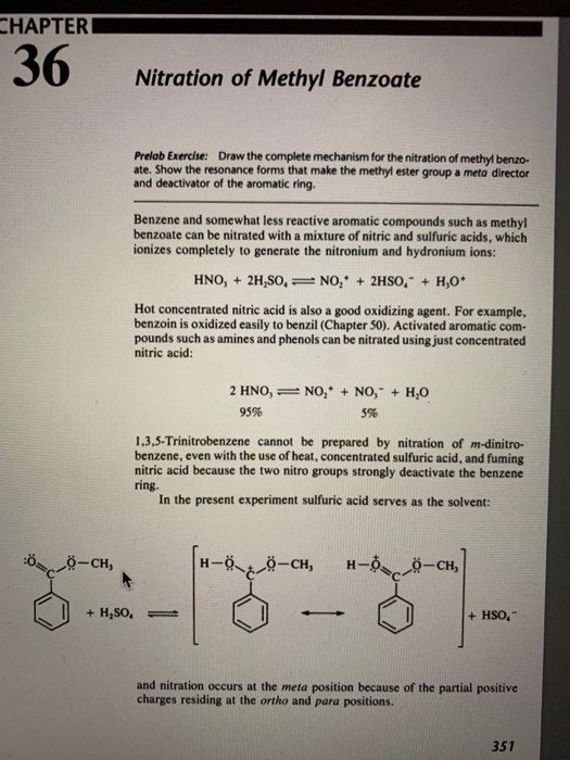 Solved HAPTER 36 Nitration of Methyl Benzoate Prelab | Chegg.com