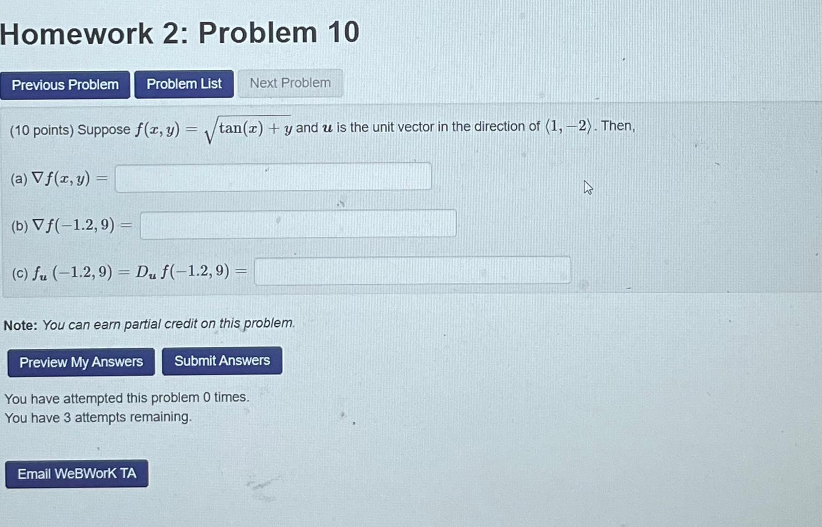 Solved 10 points suppose F X Y Tan X Y2 and U is The