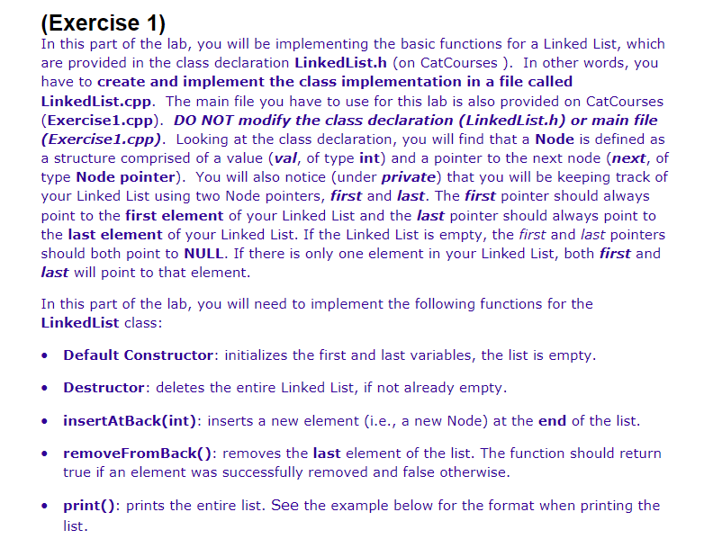 Solved (Exercise 1) In this part of the lab, you will be | Chegg.com