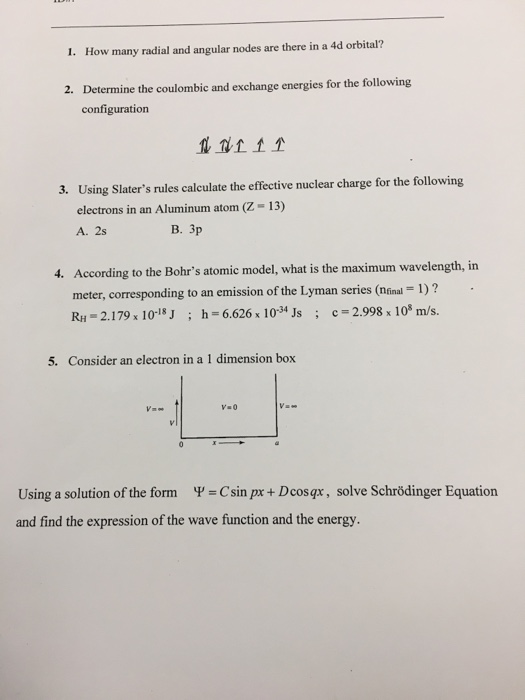 Solved How many radial and angular nodes are there in a 4d | Chegg.com