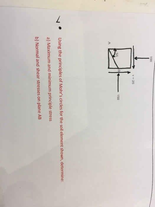 Solved 100 Using the principles of Mohr's circles for the | Chegg.com