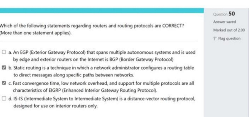 Solved Which of the following statements regarding routers | Chegg.com