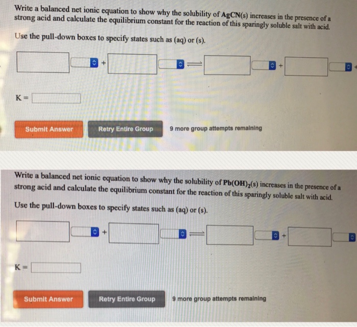 Solved Write A Balanced Net Ionic Equation To Show Why The Chegg