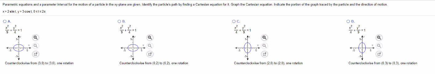 Solved Parametric Equations And A Parameter Interval For The