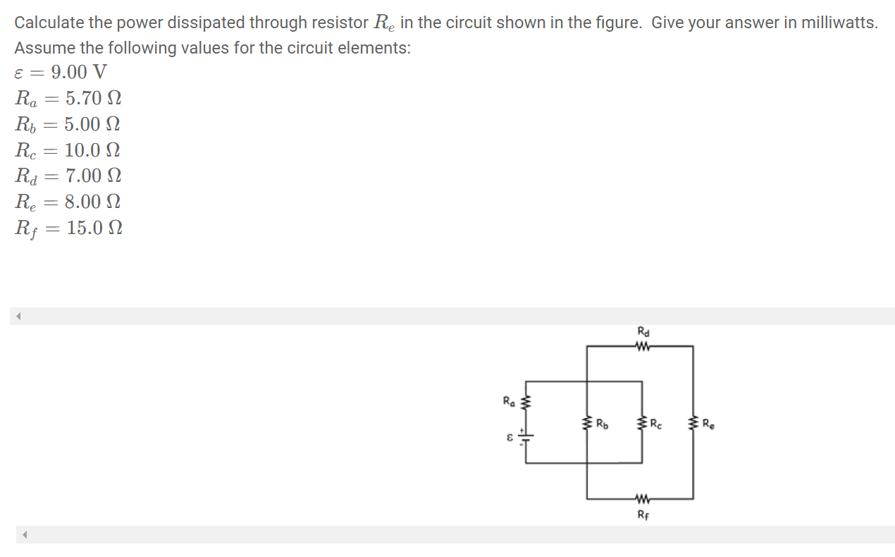 Solved Calculate the power dissipated through resistor Re in | Chegg.com