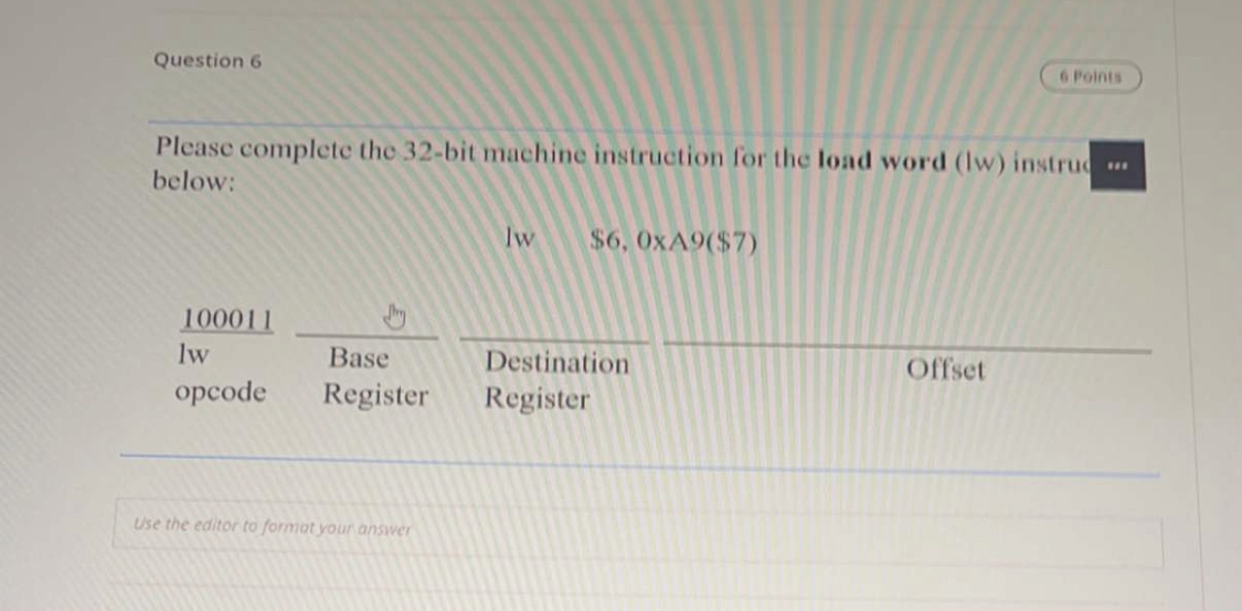 Solved Please complete the 32-bit machine instruction for | Chegg.com