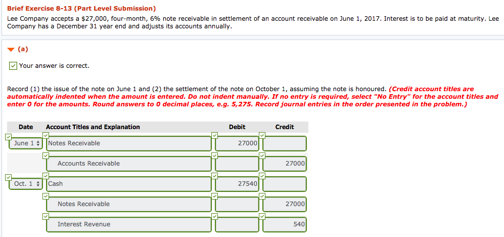 Solved Brief Exercise 8-13 (Part Level Submission) | Lee | Chegg.com