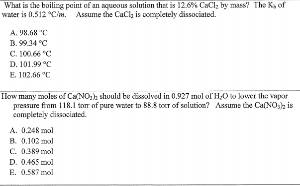 Solved What is the boiling point of an aqueous solution that | Chegg.com