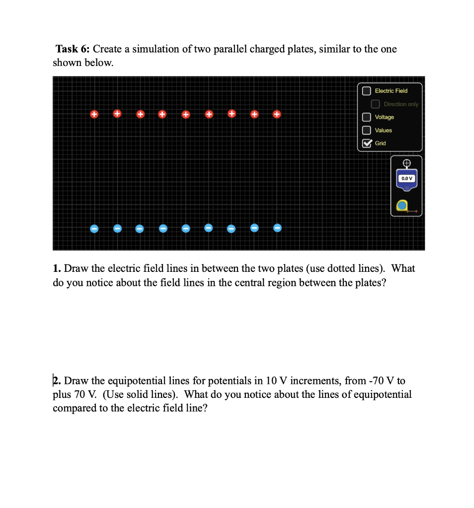 Solved Task 6 Create A Simulation Of Two Parallel Charged 6895